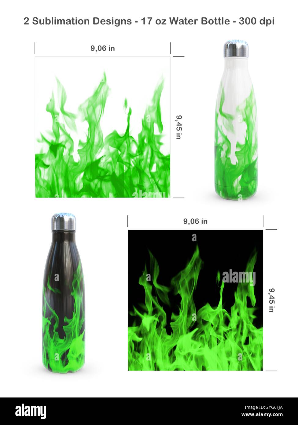 Set of 2 fire patterns on white and black background. Seamless ...