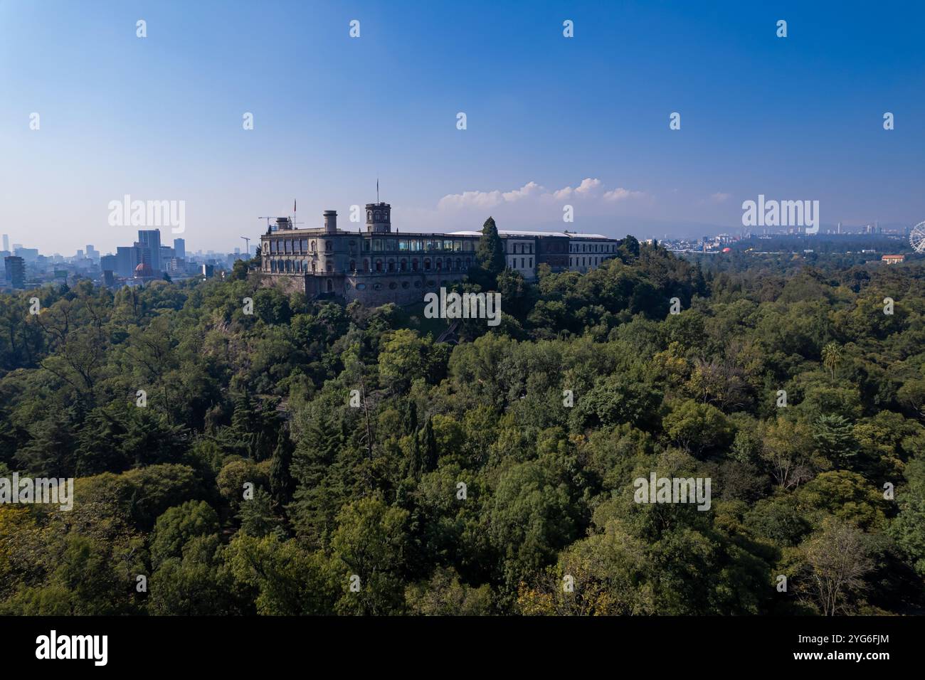 A stunning aerial view of Chapultepec Palace in Mexico City, showcasing ...