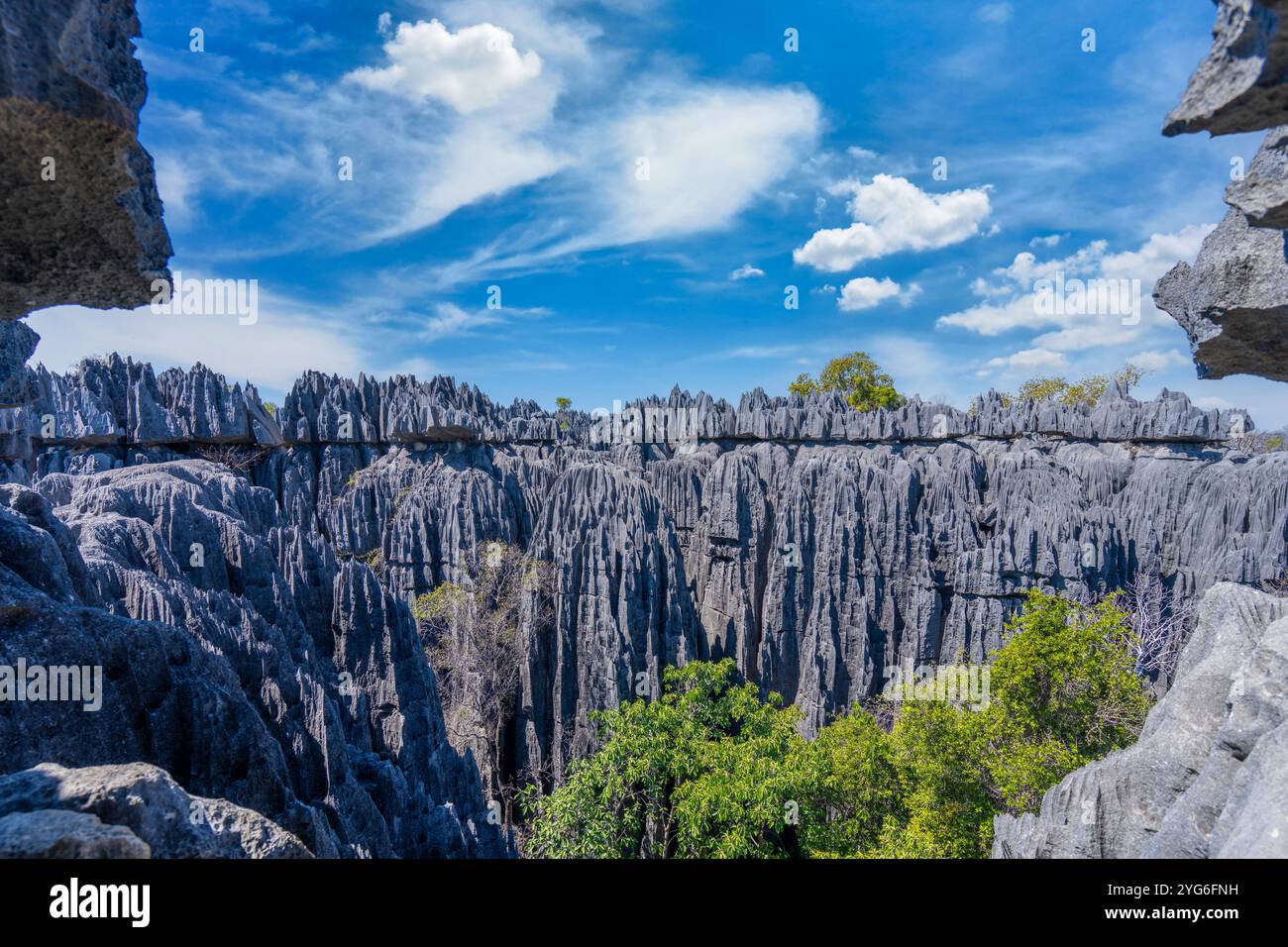 Towering limestone karst formations create the breathtaking landscape ...
