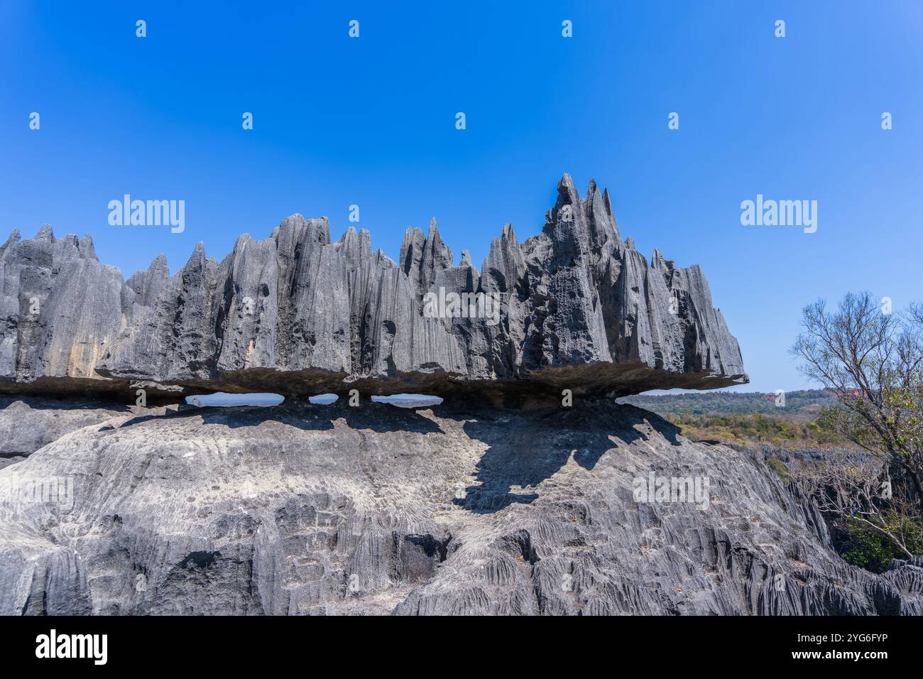 Towering limestone karst formations create the breathtaking landscape ...