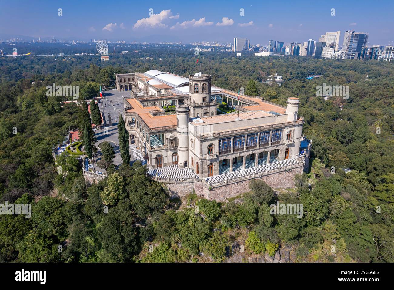 A stunning aerial view of Chapultepec Palace in Mexico City, showcasing ...