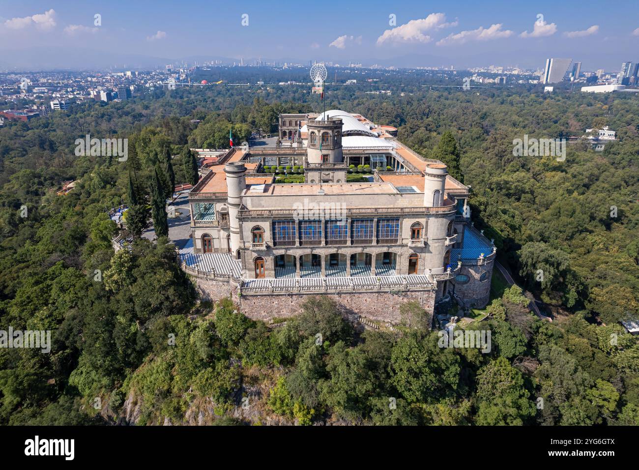 A stunning aerial view of Chapultepec Palace in Mexico City, showcasing ...