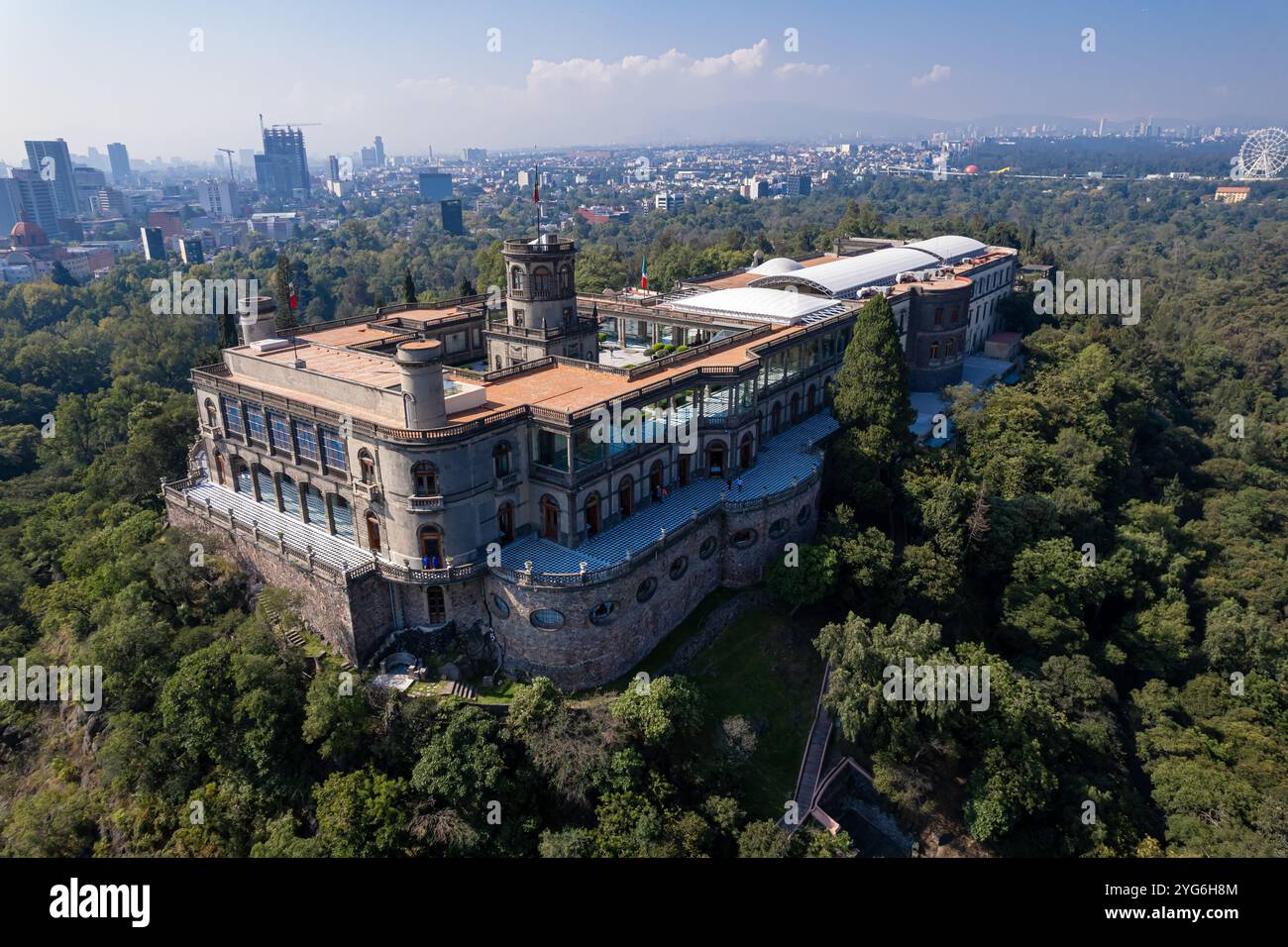 A stunning aerial view of Chapultepec Palace in Mexico City, showcasing ...