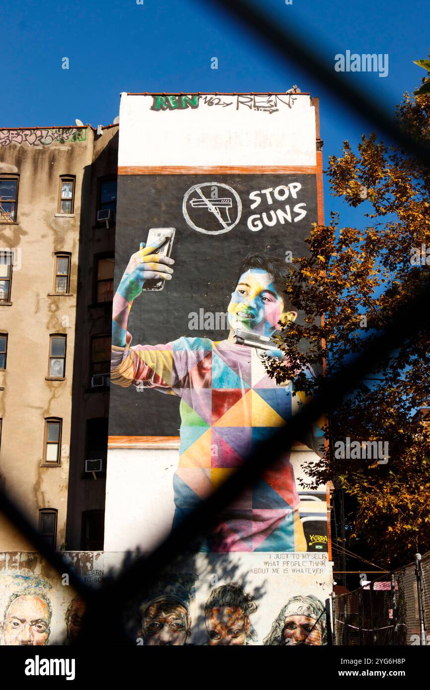 Stop Guns street mural by Brazilian artist Edouard Kobra Eldridge ...