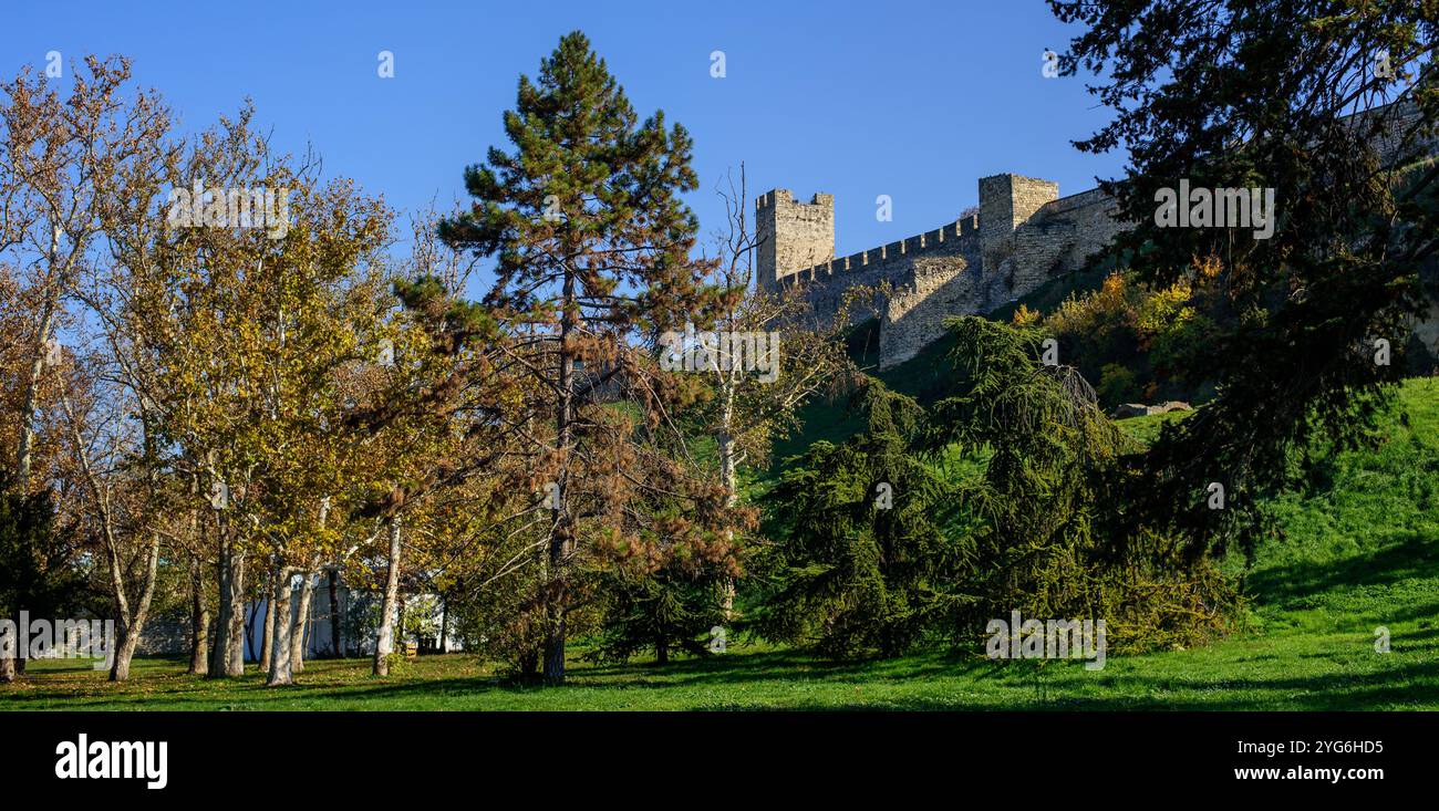 Remains of Historic Belgrade Fortress fortifications in Kalemegdan park ...
