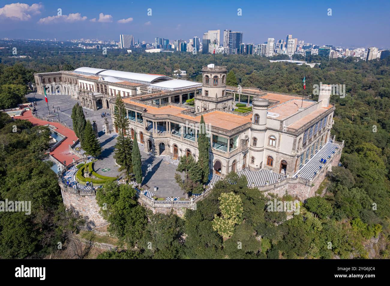 A stunning aerial view of Chapultepec Palace in Mexico City, showcasing ...