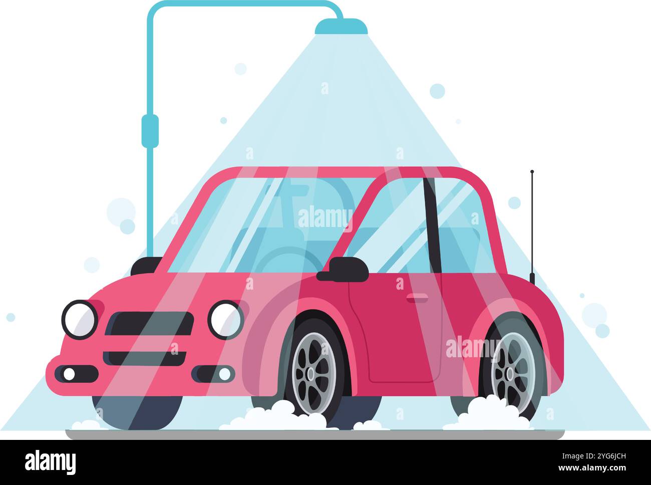 Gorgeous pink car covered in soap bubbles after going through automatic ...