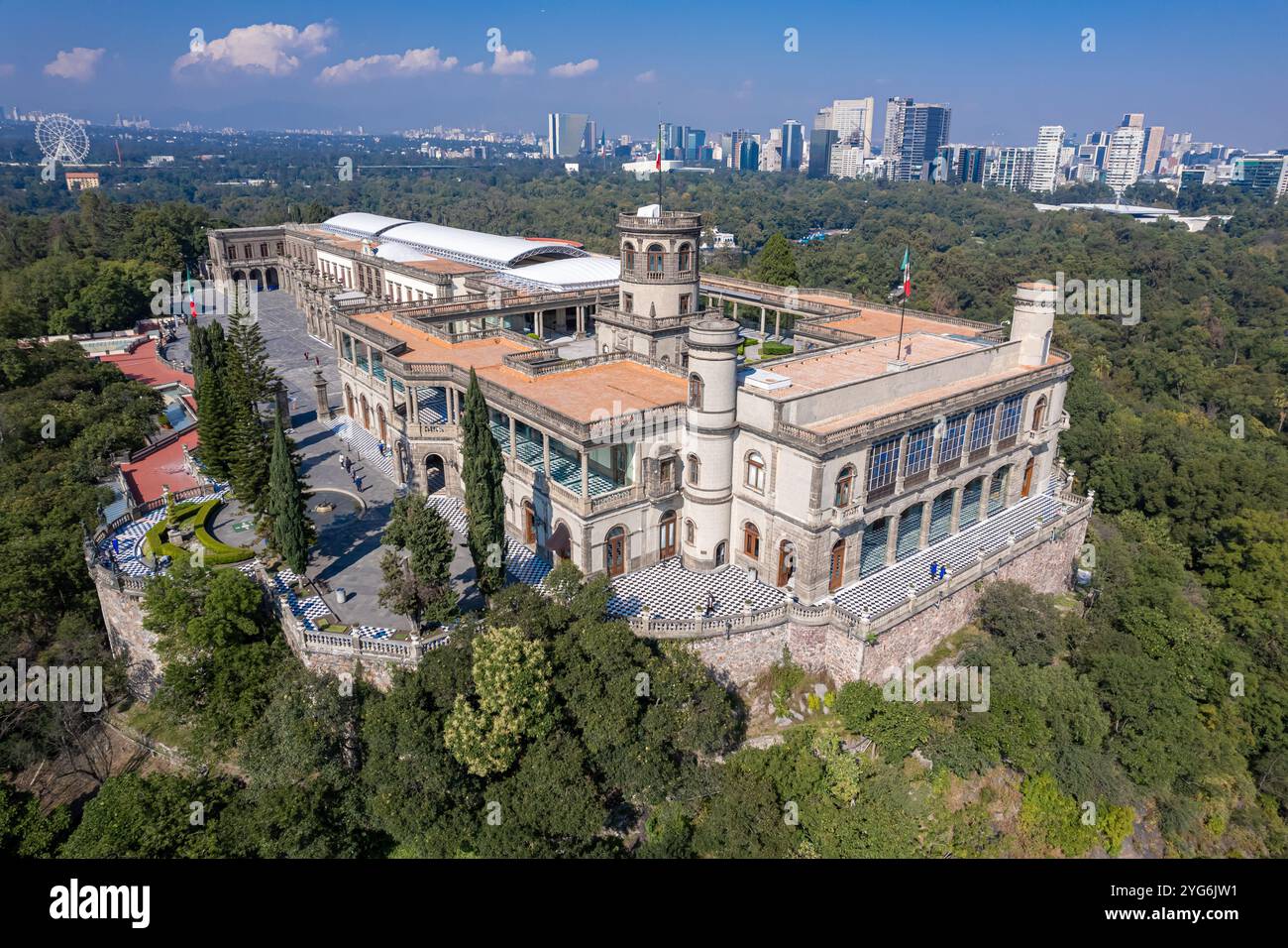 A stunning aerial view of Chapultepec Palace in Mexico City, showcasing ...
