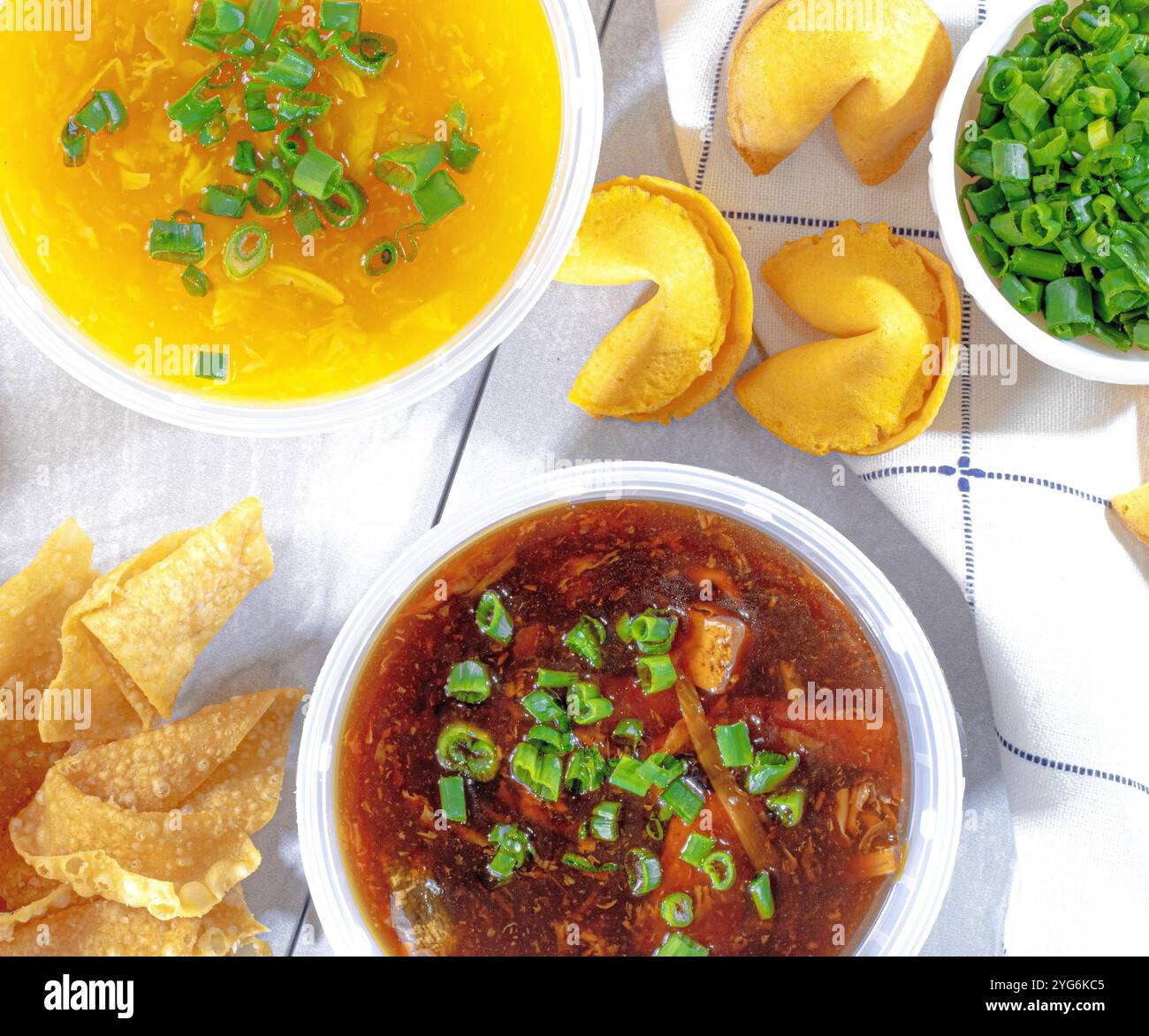 Egg Drop & Hot & Sour Soup Stock Photo - Alamy