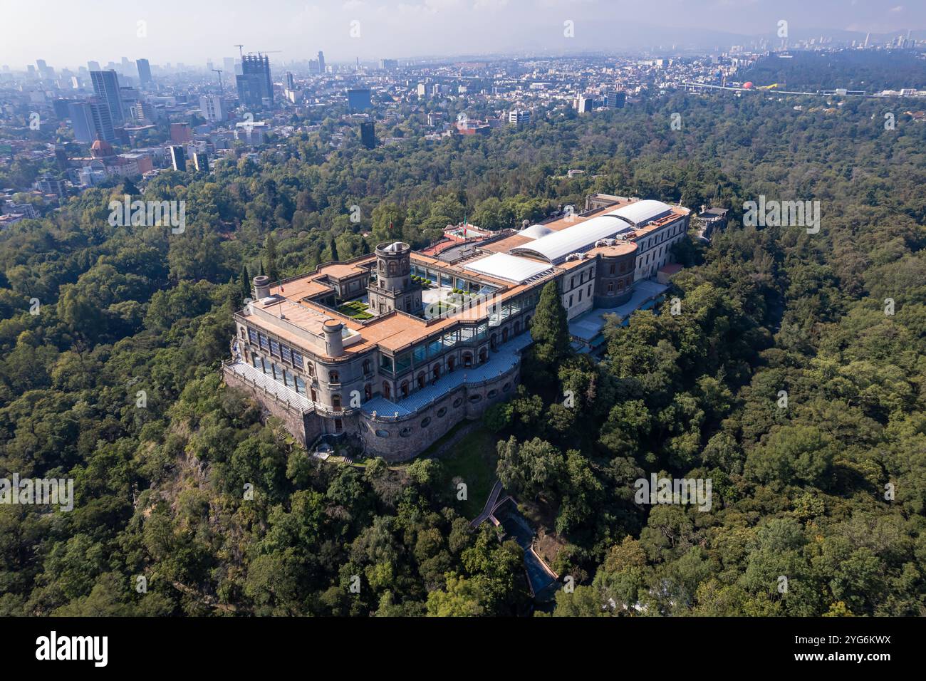 A stunning aerial view of Chapultepec Palace in Mexico City, showcasing ...