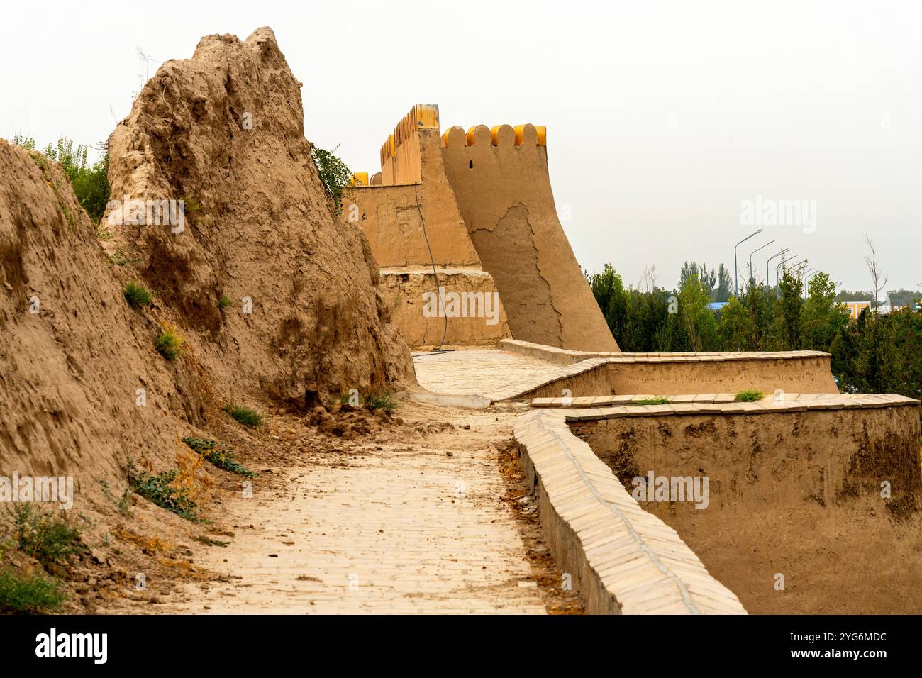 City wall of old town Shakhrisabz, the birth town of Amir Timur the ...
