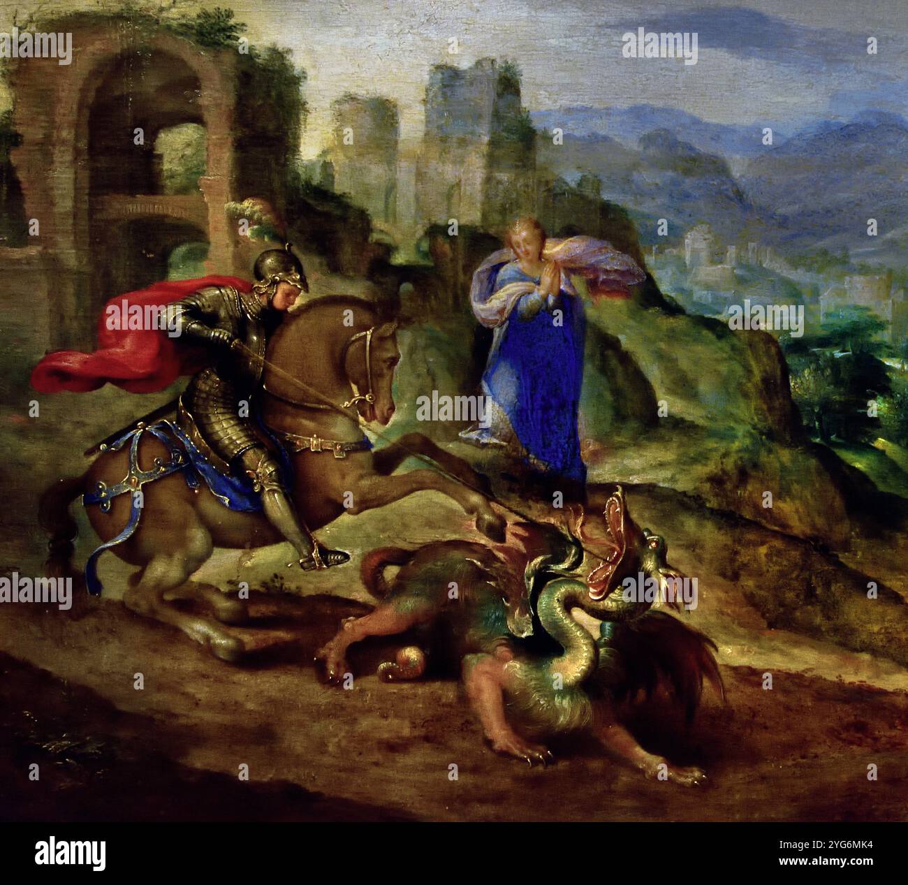 Saint George Slaying the Dragon 1600 by Bartholomäus Spranger Antwerp ...