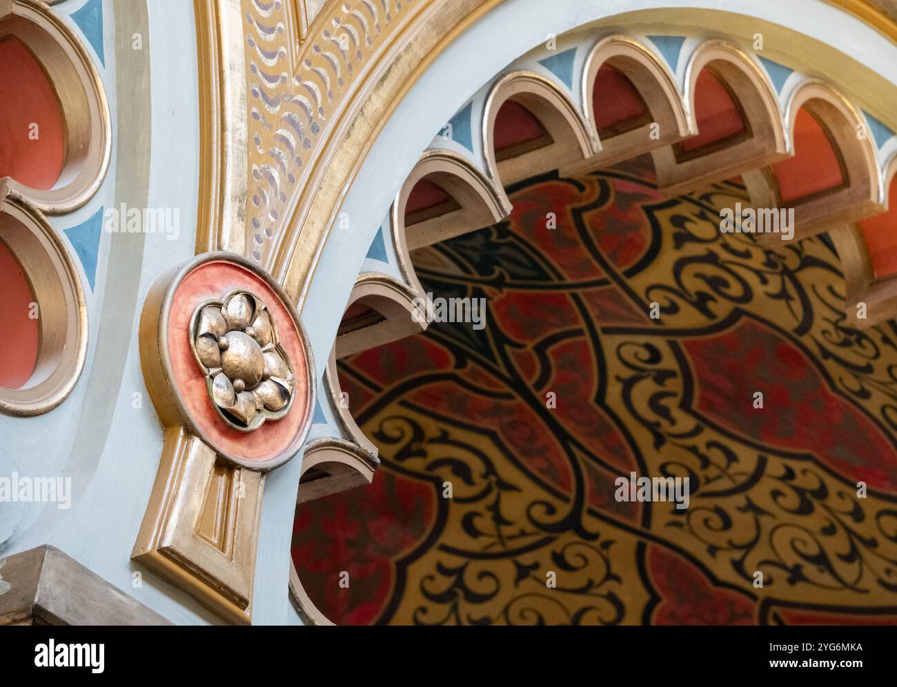 Ornate and colourful Jerusalem Synagogue, also known as the Jubilee ...