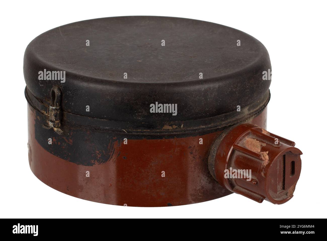 PMN soviet plastic bodied anti-personnel landmine. Isolated on white ...