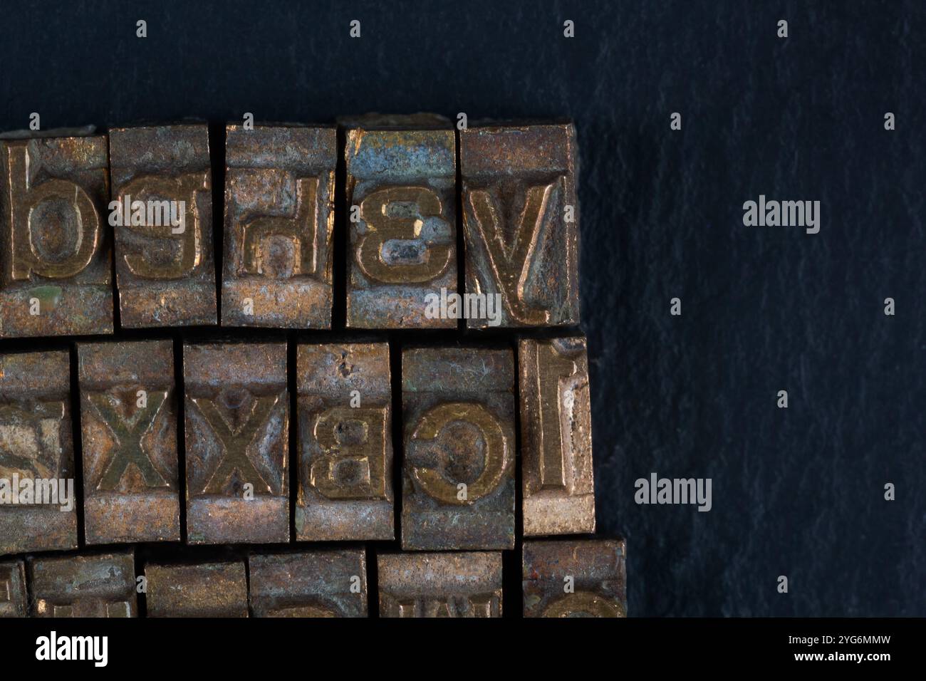 movable type alphabet set background Stock Photo - Alamy