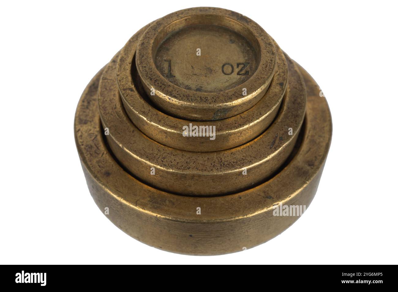 Old rusty set of ounce weights for scales isolated on white Stock Photo ...