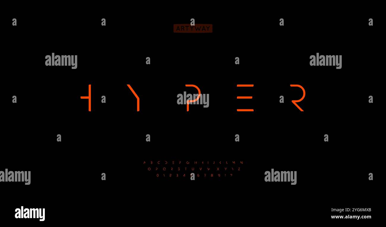 Hyper minimalist alphabet, extremely clean letters, thin futuristic ...