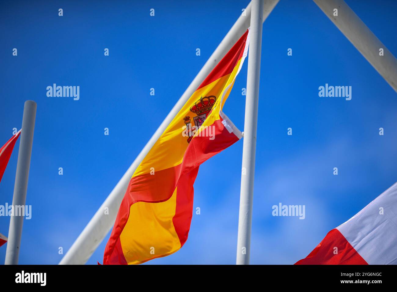 Phillip Island, Australia. 20th Oct, 2024. Spanish flag is seen raised ...