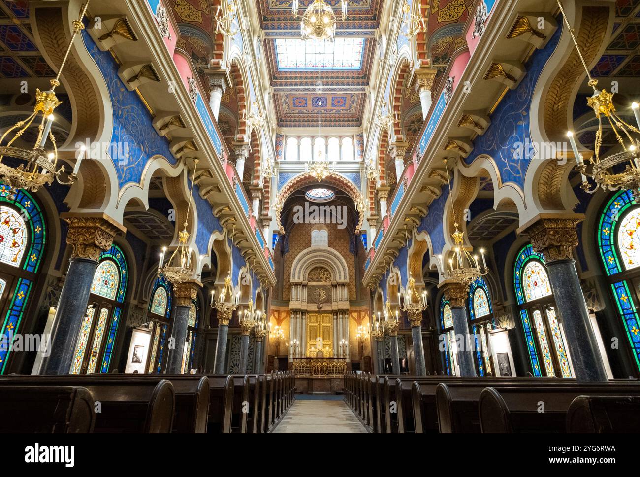Ornate and colourful Jerusalem Synagogue, also known as the Jubilee ...