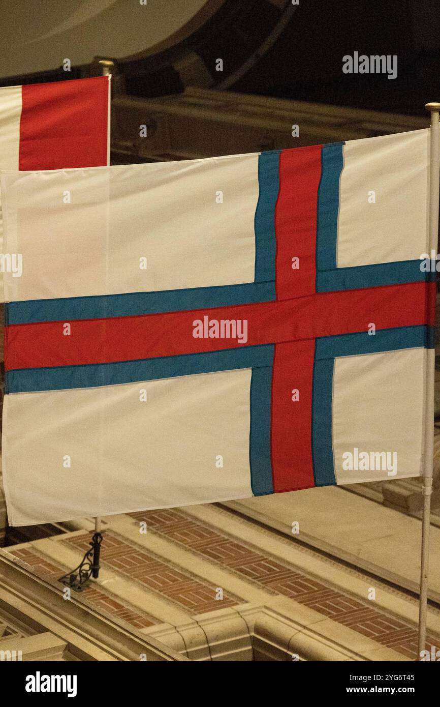 The flag of the Faroe Islands is an offset cross, representing ...