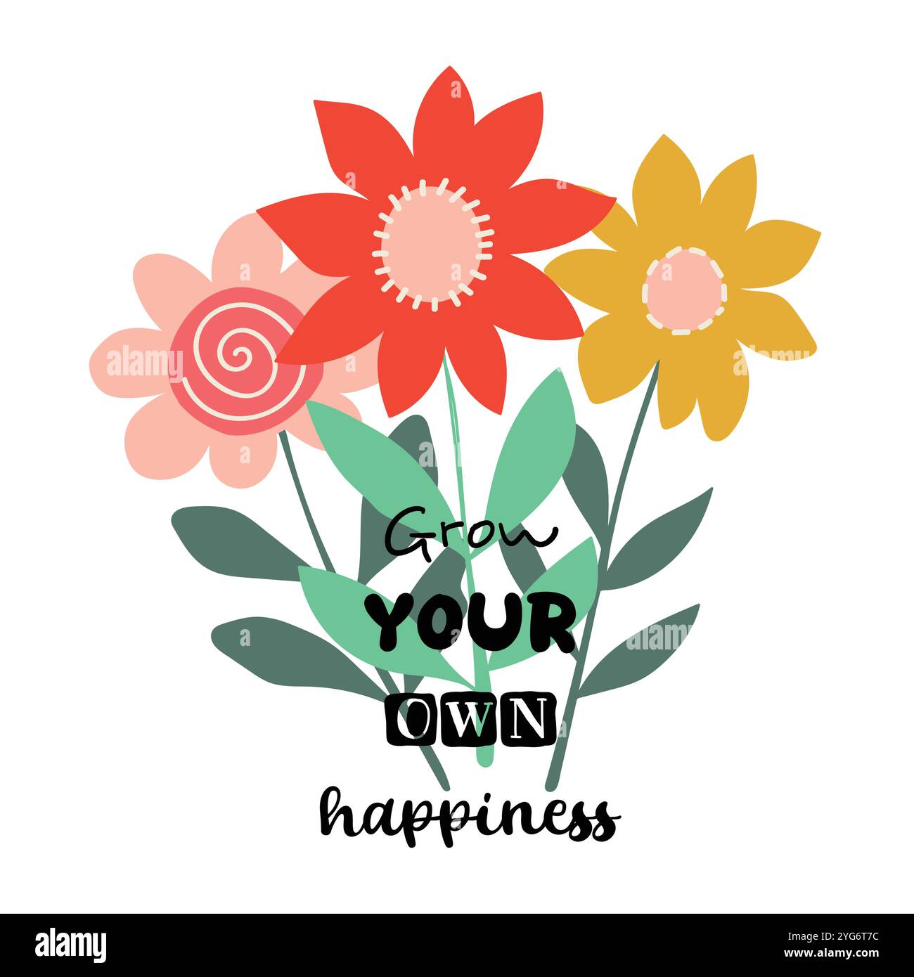 Vector floral elements with quote. Vector illustration Stock Vector ...