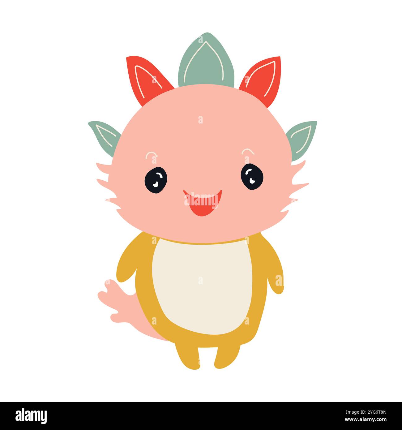 Funny cartoon character on white. Vector illustration Stock Vector ...