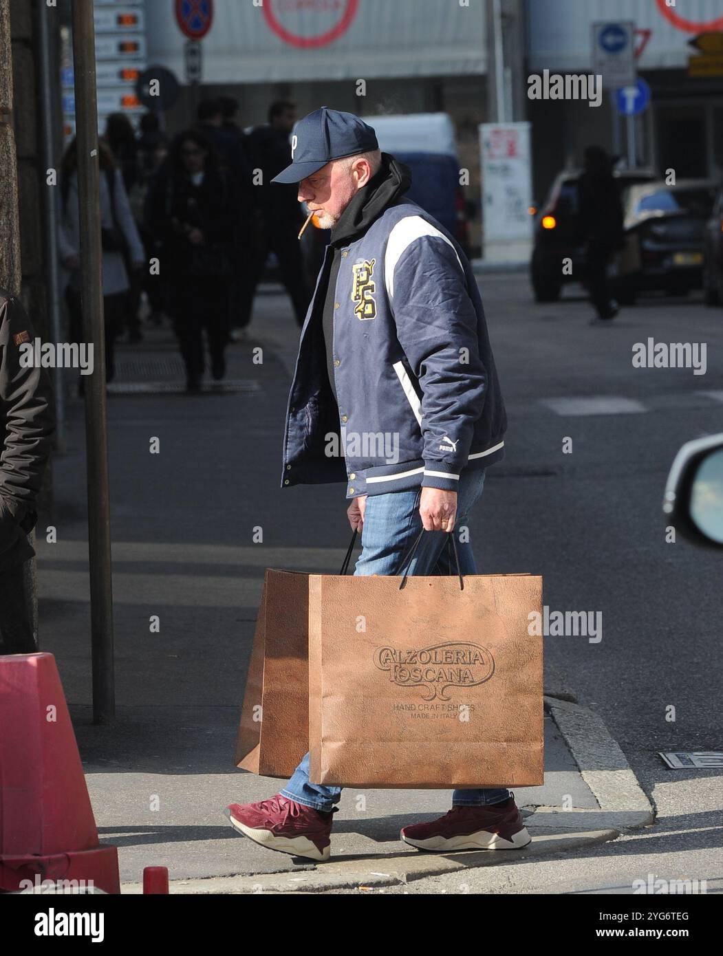Milan, 06-11-2024 Boris Becker after shopping in the center takes a ...