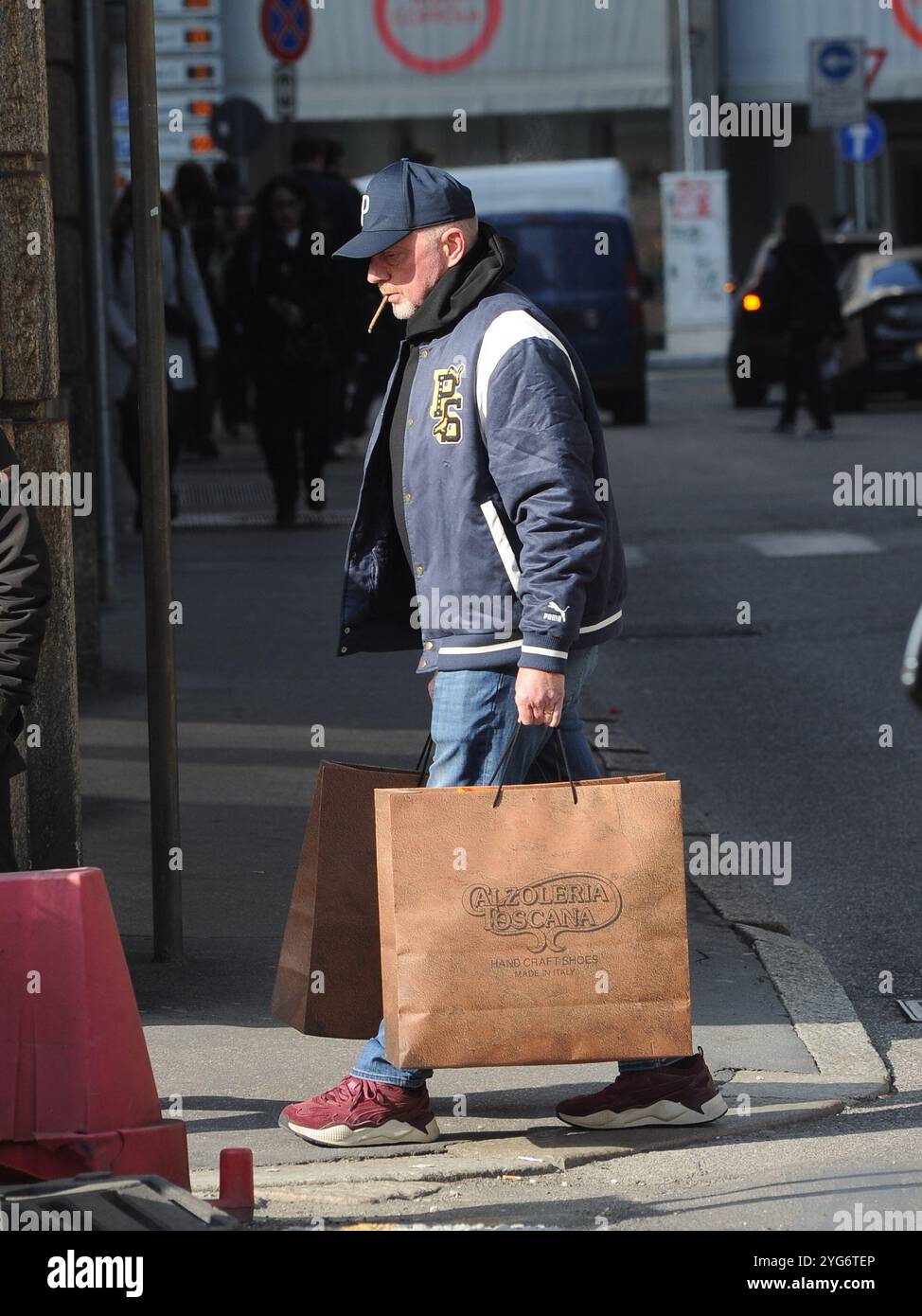 Milan, 06-11-2024 Boris Becker after shopping in the center takes a ...
