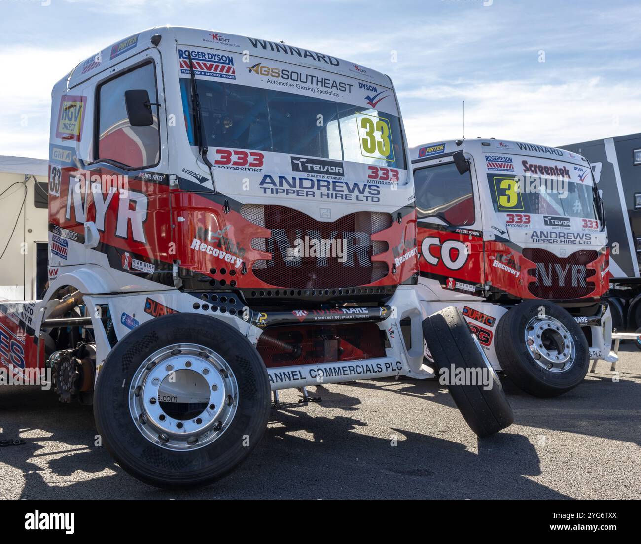 Neil Yates' and Steven Powell's MAN trucks in the paddock being ...