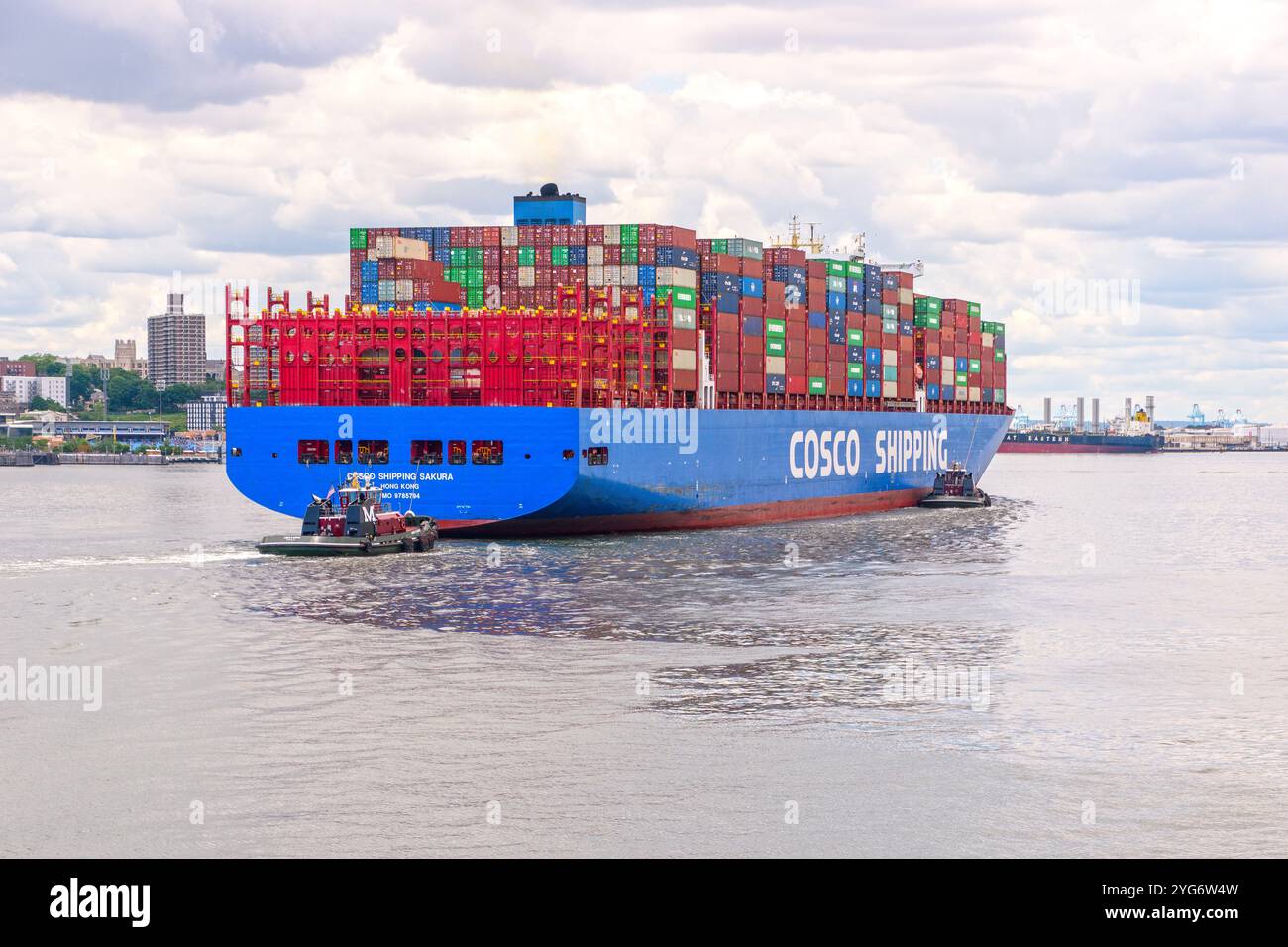 New York City, United States - May-29-2024, Cosco Container ship in the ...