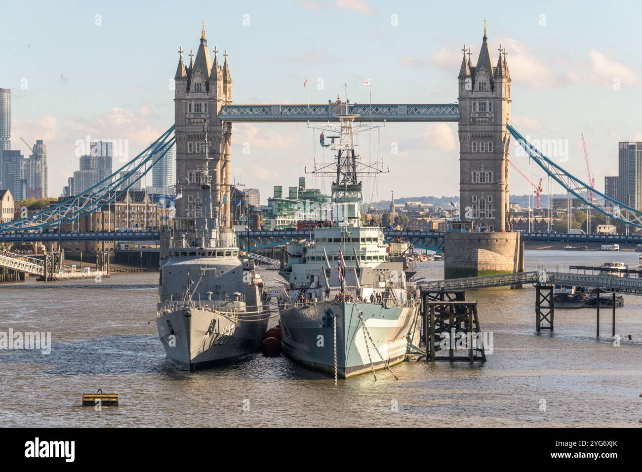HMS Belfast and Tower bridge, London Stock Photo - Alamy
