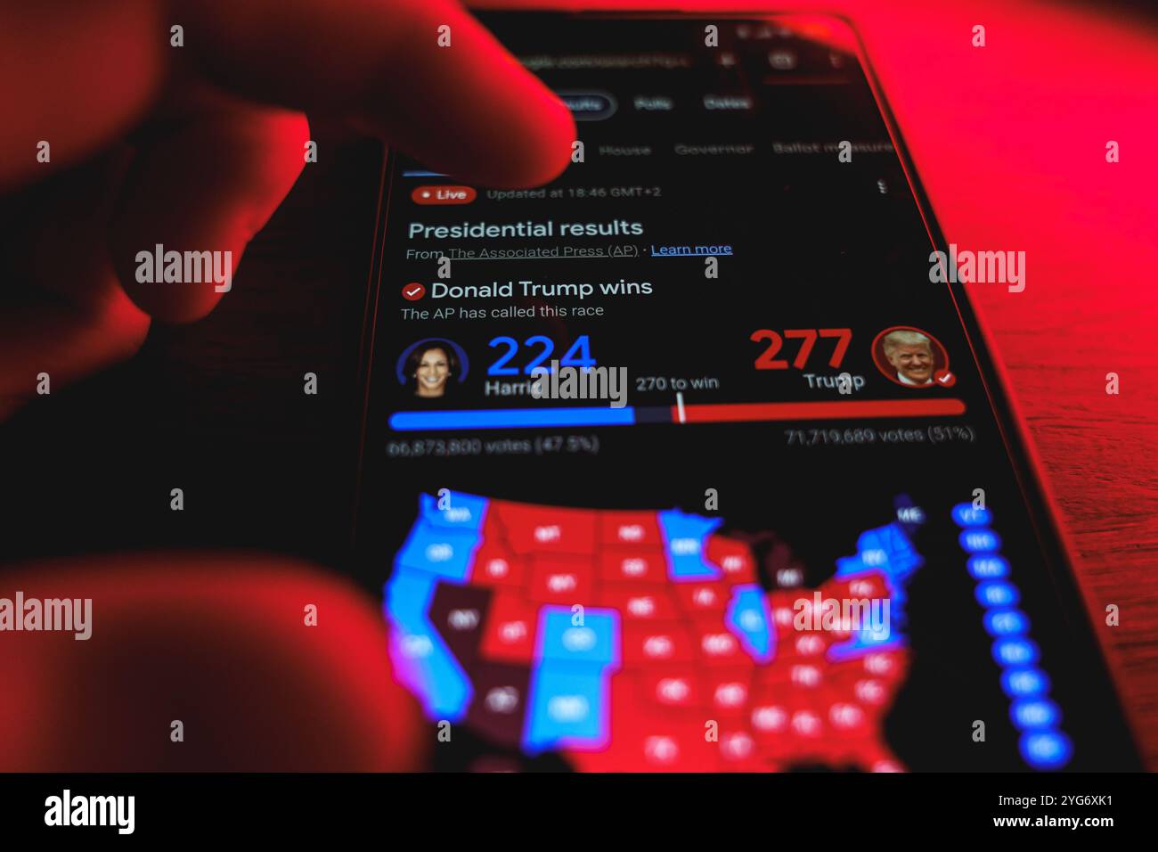 US Elections 2024. Donald Trump win over Kamala Harris Stock Photo - Alamy