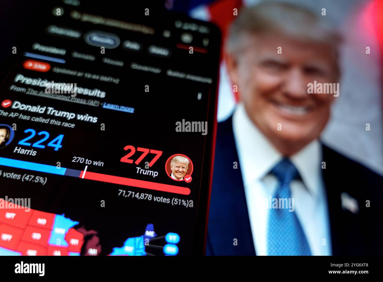 US Elections 2024. Donald Trump wins over Kamala Harris. Washington DC ...