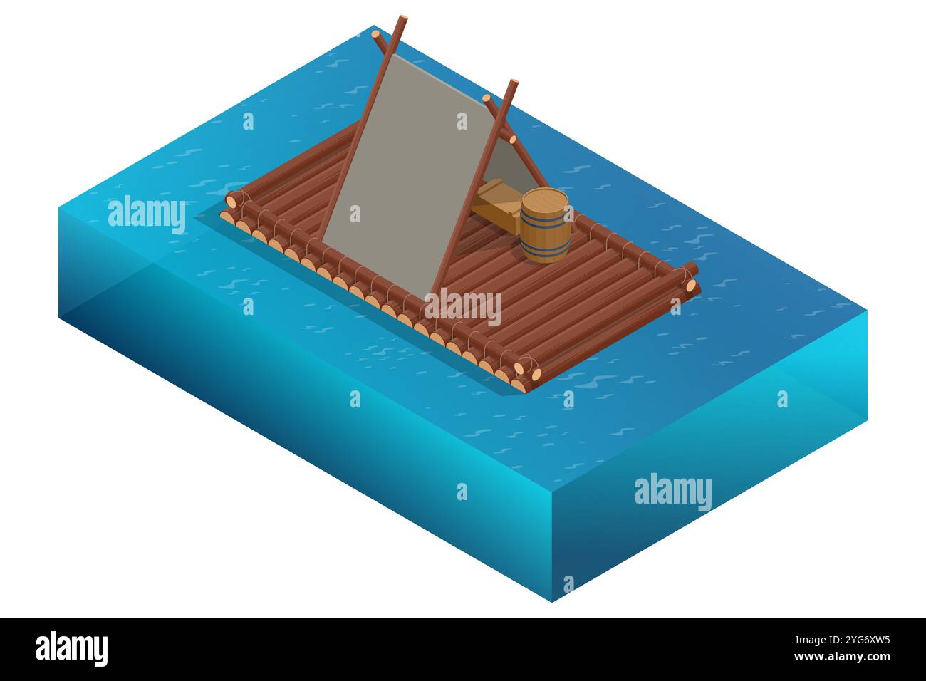 Raft bamboo Stock Vector Images - Alamy