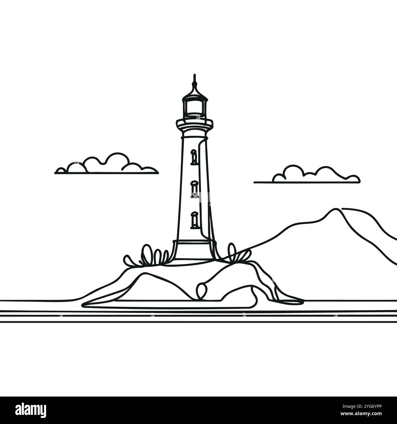 Lighthouse one line drawing hi-res stock photography and images - Alamy