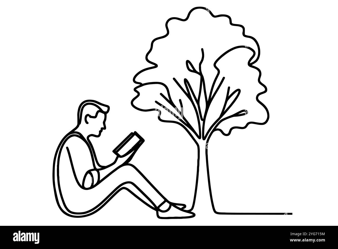 Casual mature man reading Stock Vector Images - Alamy