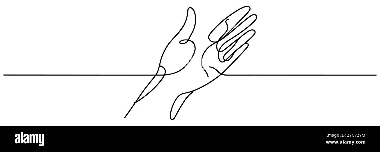 The hand is drawn with one continuous line Stock Vector Image & Art - Alamy