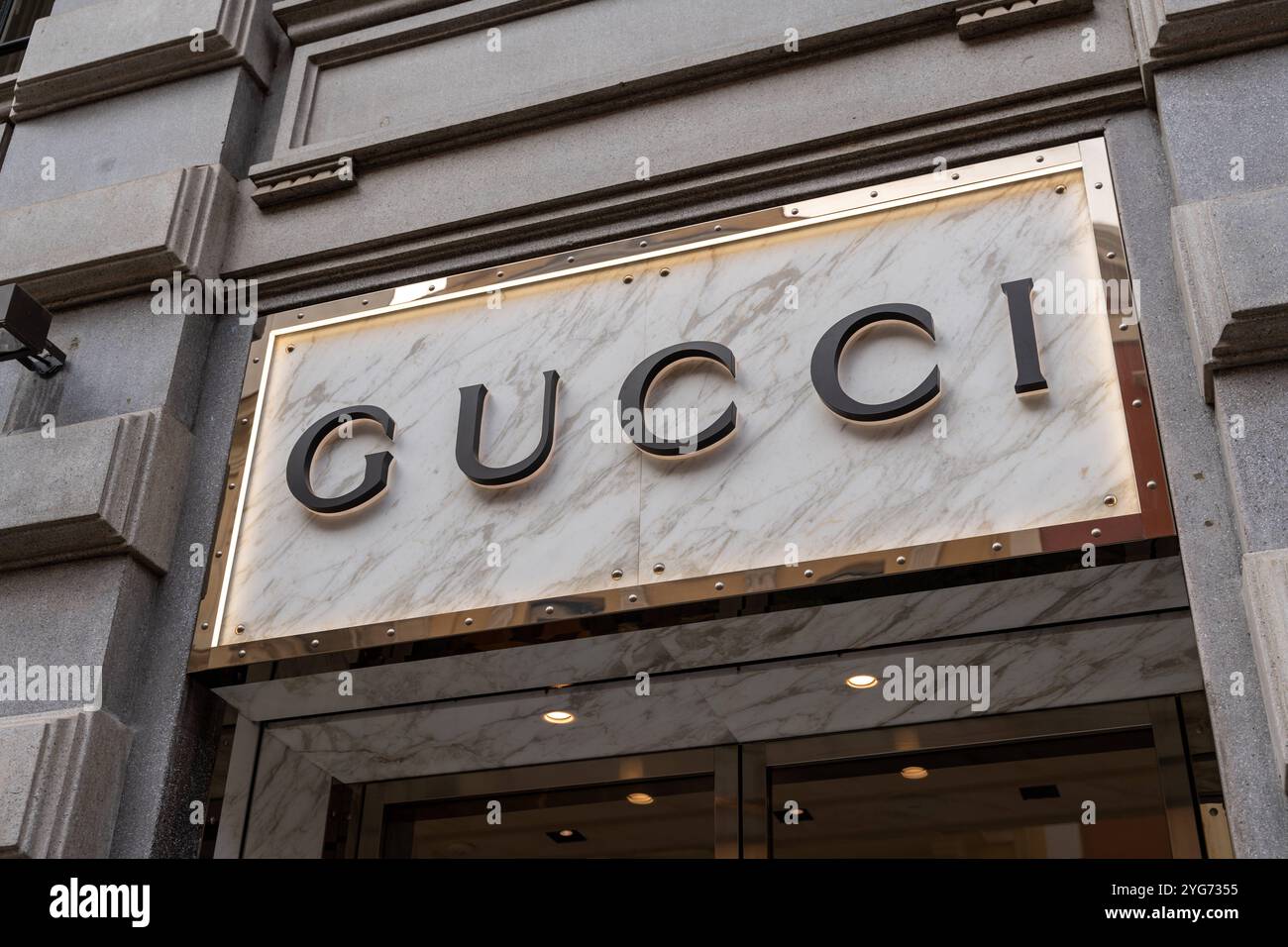 Bari, Italy - September 22, 2023: Facade of the Gucci store in Bari ...