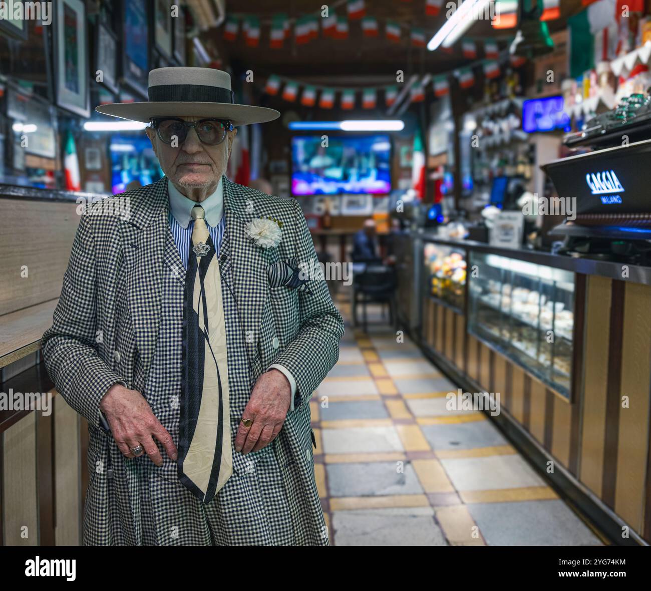 Icon George Skeggs AKA Soho George walking around the West End in his ...