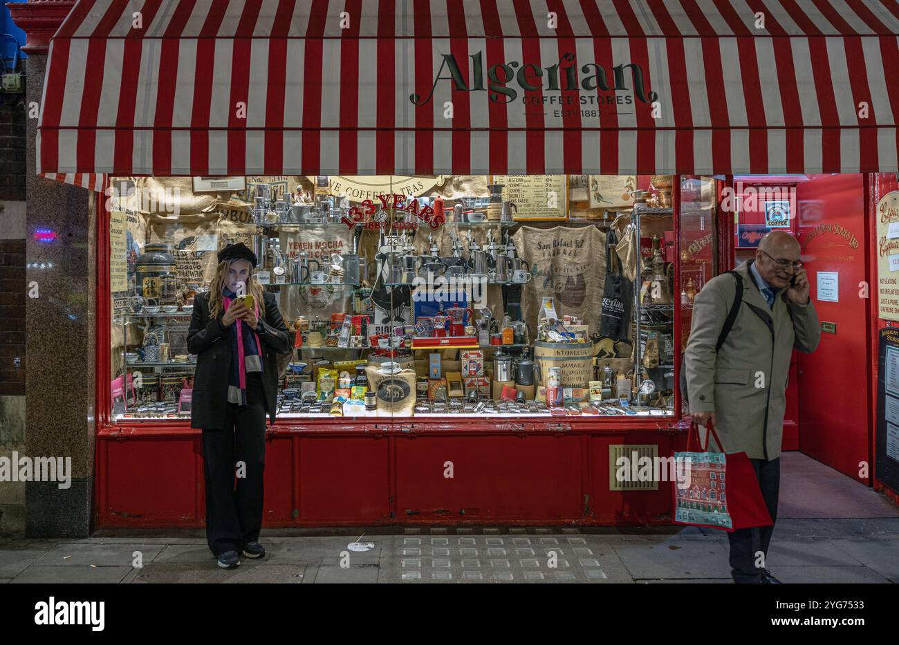 Exterior of Algerian Coffee Stores in Old Compton Street Soho central ...