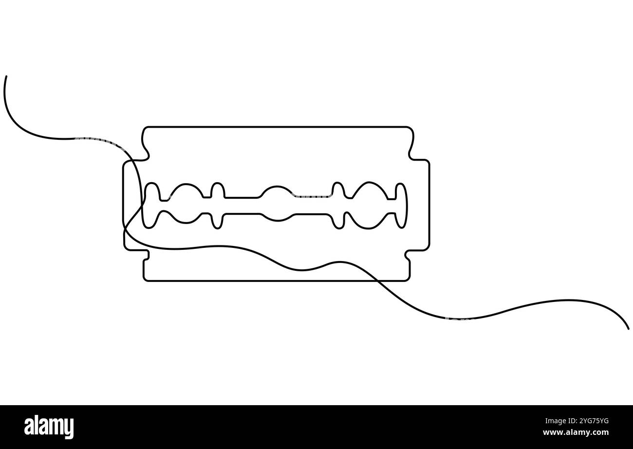 continuous single drawn one line razor hand-drawn picture silhouette ...