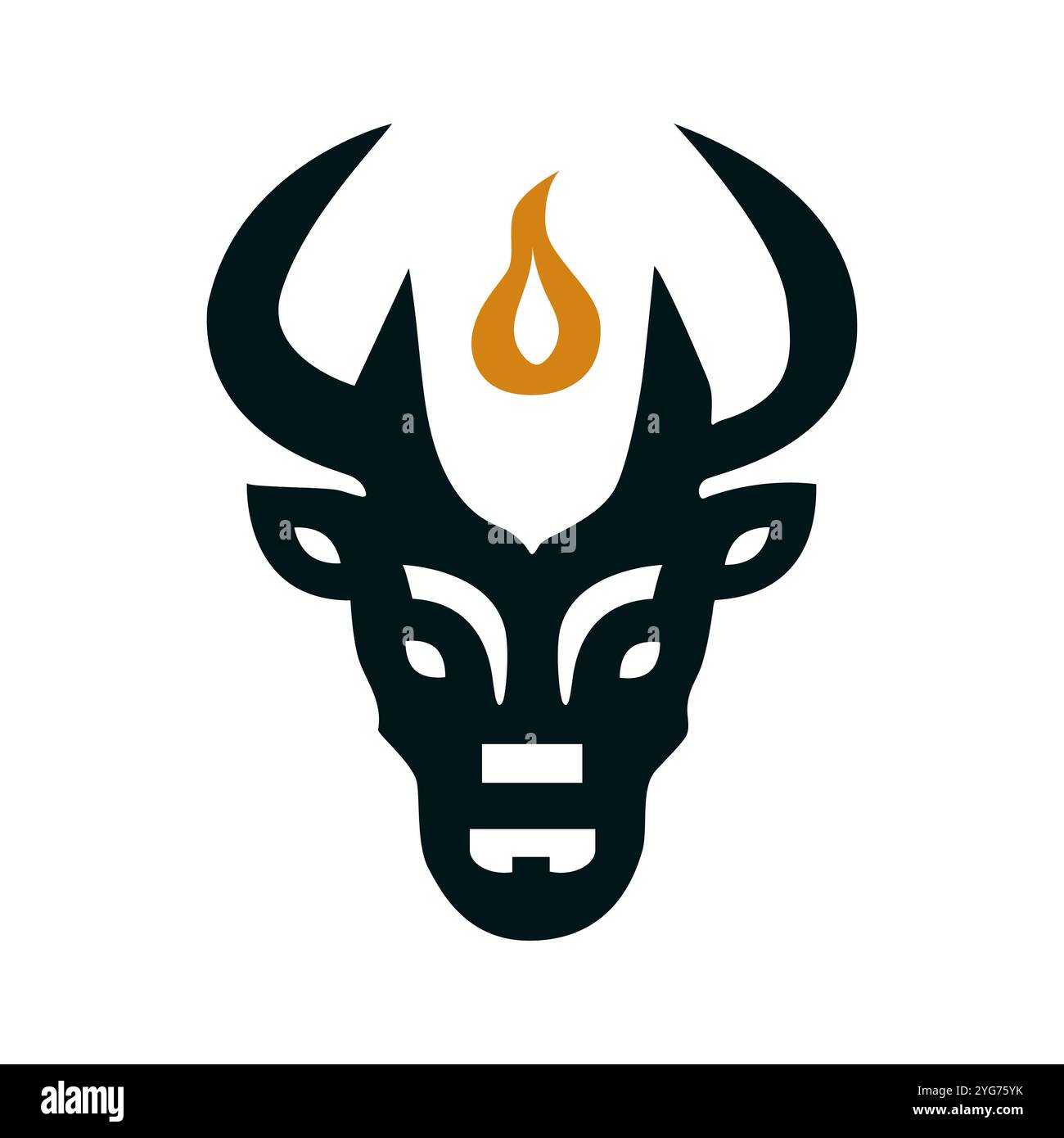 illustration of a geometric and minimalist style bull's head logo Stock ...