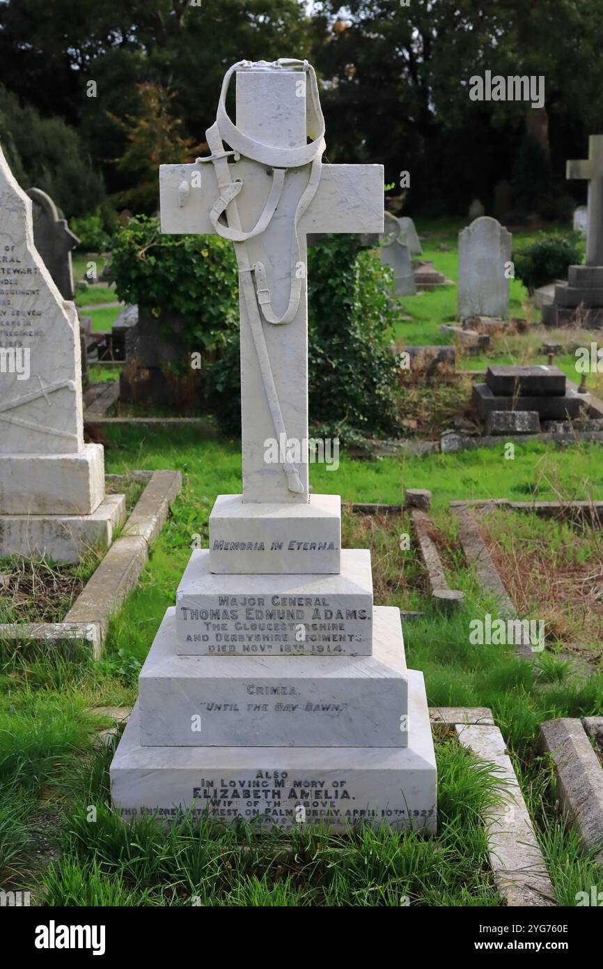 Highland Road Cemetery, Southsea, Portsmouth, Hampshire. 17 October 2024. Military grave, WW1 ...
