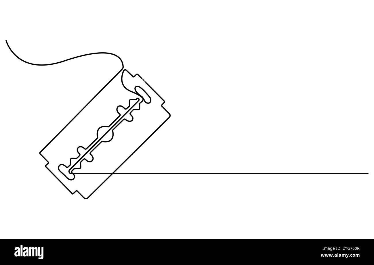 continuous single drawn one line razor hand-drawn picture silhouette ...
