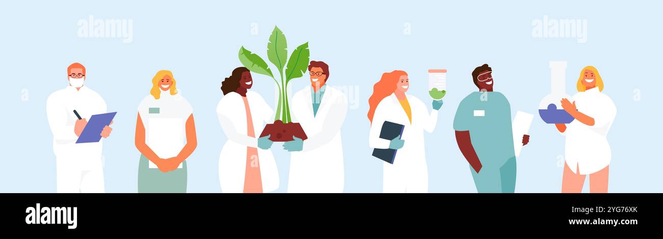 Laboratory assistants people scientific staff. Chemical or biological ...