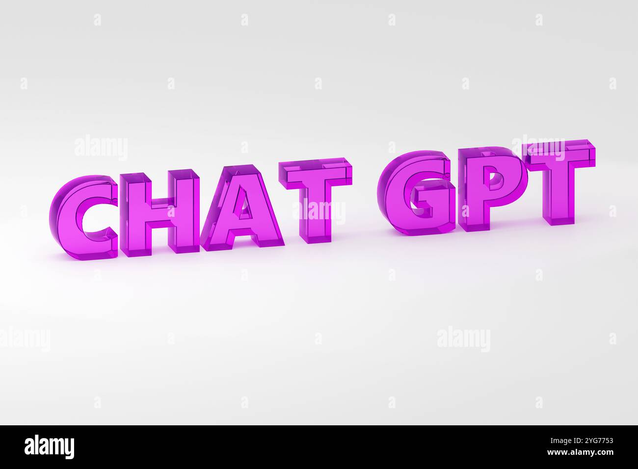 3d render sign chat gpt made by purple glass and light background ...