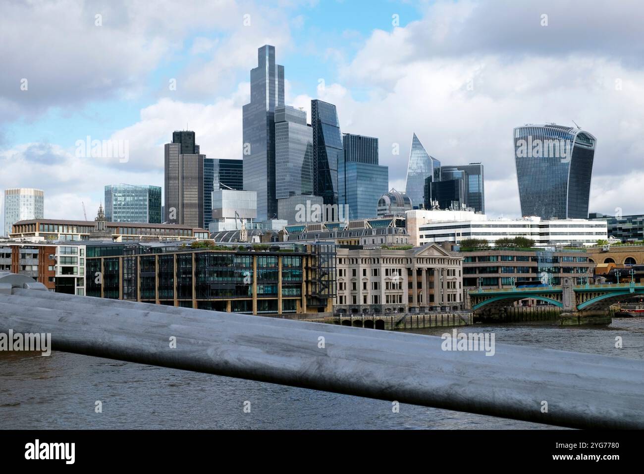 City of London cityscape skyscrapers buildings and the River Thames ...