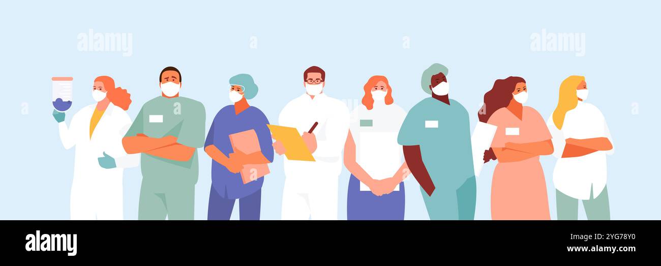 Group medical staff wearing Stock Vector Images - Alamy