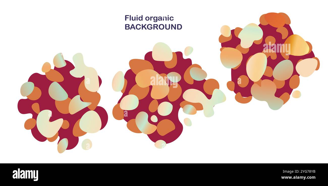 Fluid organic background. Frame isolated. Set of abstract liquid shapes ...