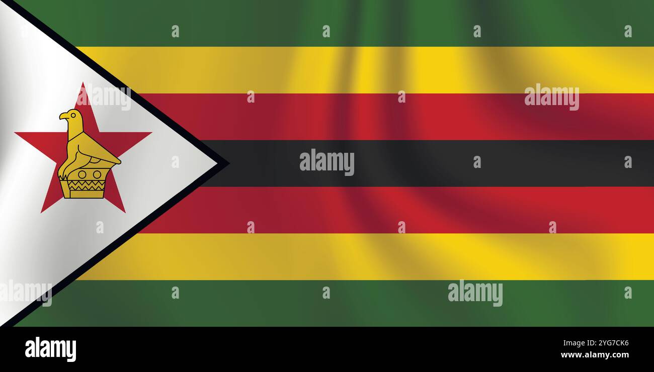 Flag of Zimbabwe. National symbol in official colors. Template icon. Abstract vector background ...